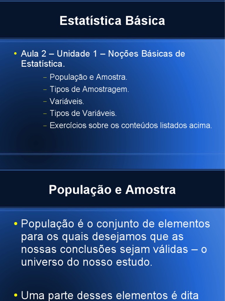 Aula 2 - Tipos de Amostragem.pdf | Probabilidade | Amostragem (Estatística)