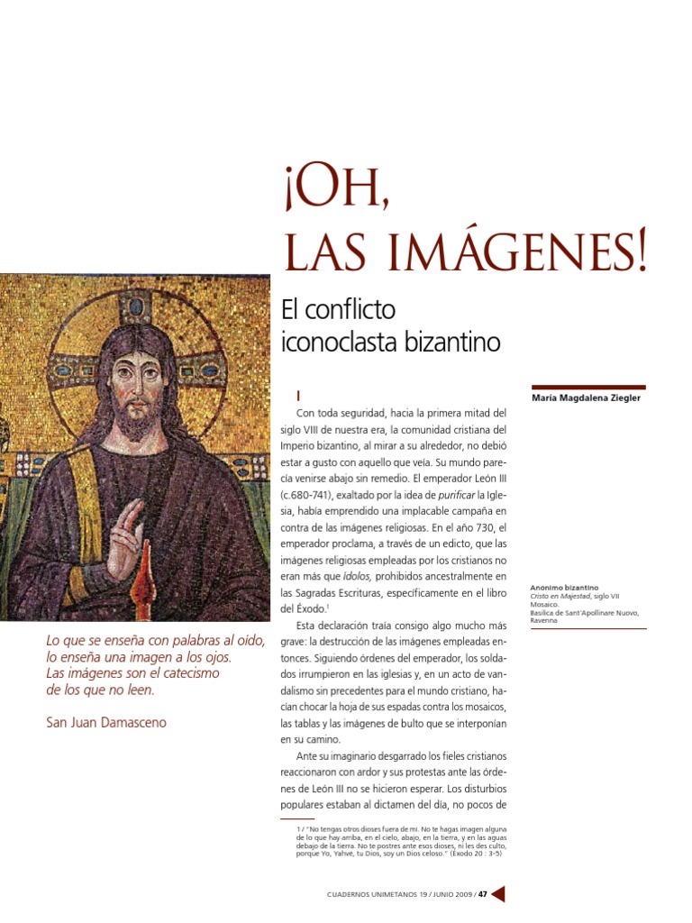 El Conflicto Iconoclasta | PDF | imperio Bizantino | Jesús