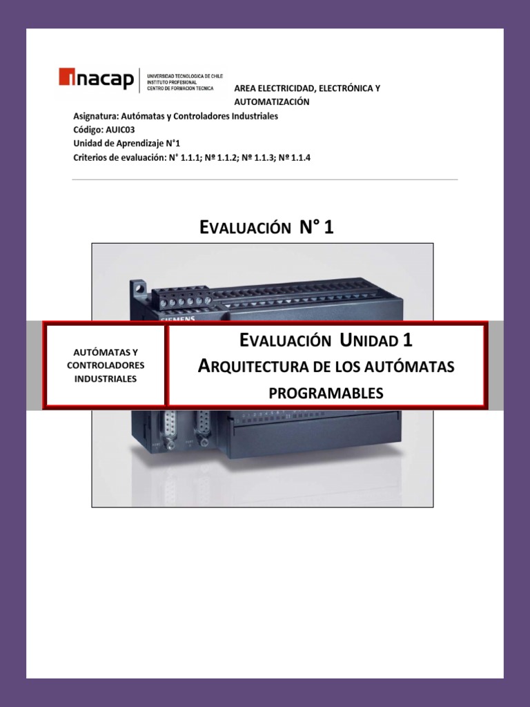 Evaluacion 1 Autómatas y Controladores Industriales | PDF | Programa de computadora | Programación