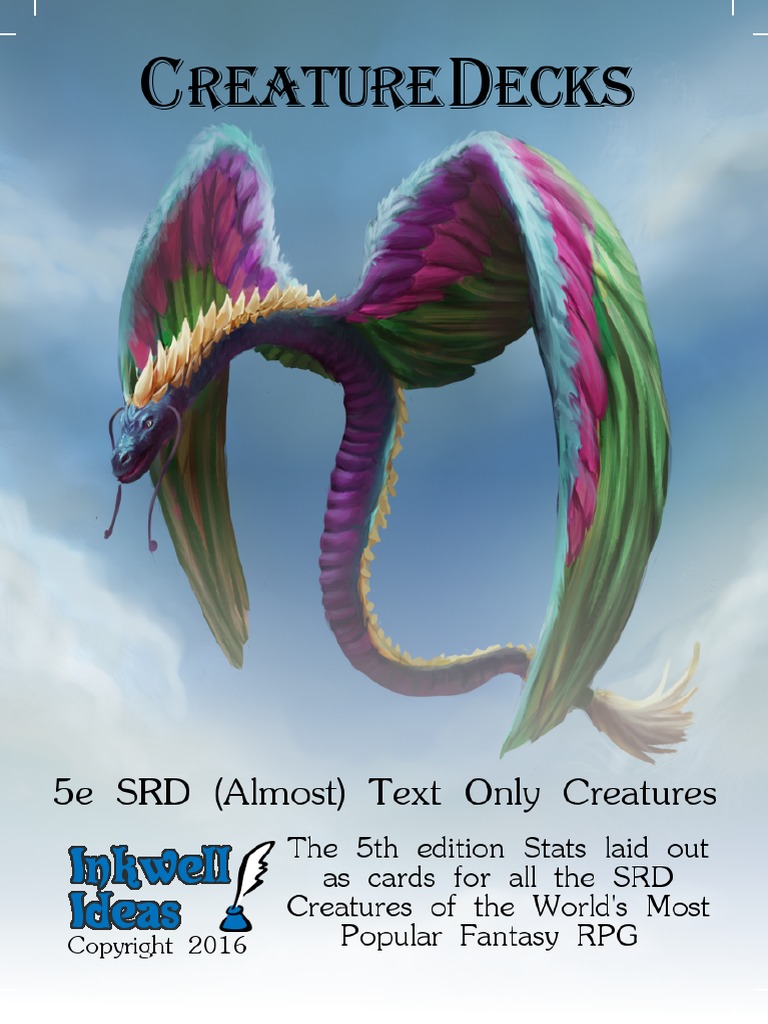 5e Creatures Srd Text | Dungeons & Dragons | Leisure