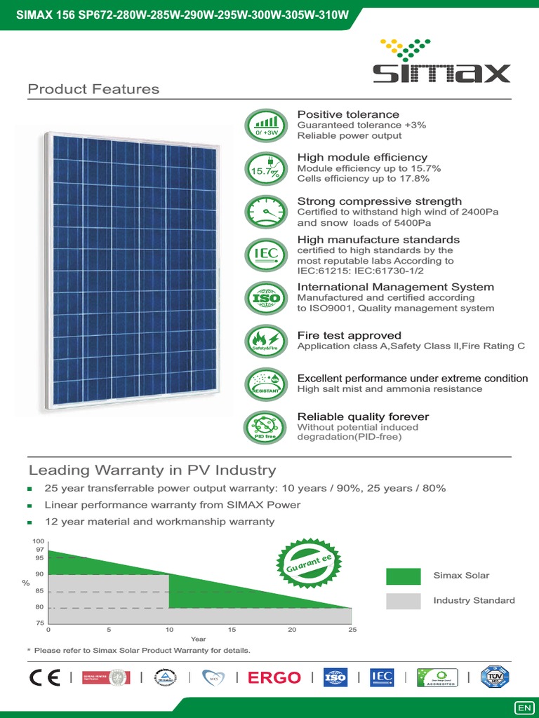 Ficha Tecnica Panel Solar Mary | PDF