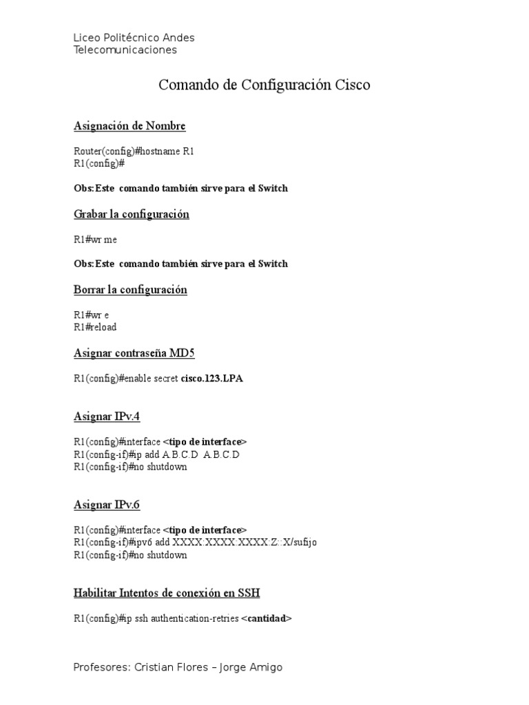Guia Básica de Configuración de Router Cisco | PDF | Enrutador (Computación) | Red de área amplia