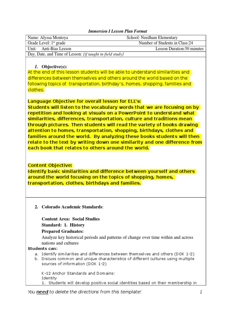 anti-bias lesson plan | Lesson Plan | Teaching