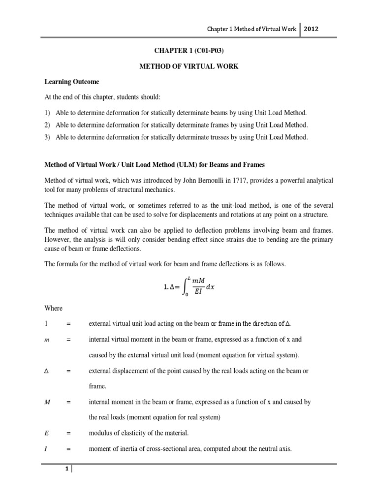 Unit Load Method - Done | Download Free PDF | Bending | Beam (Structure)