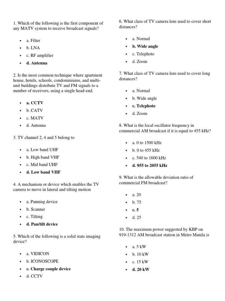 MCQ Broadcasting | PDF | Frequency Modulation | Amplifier