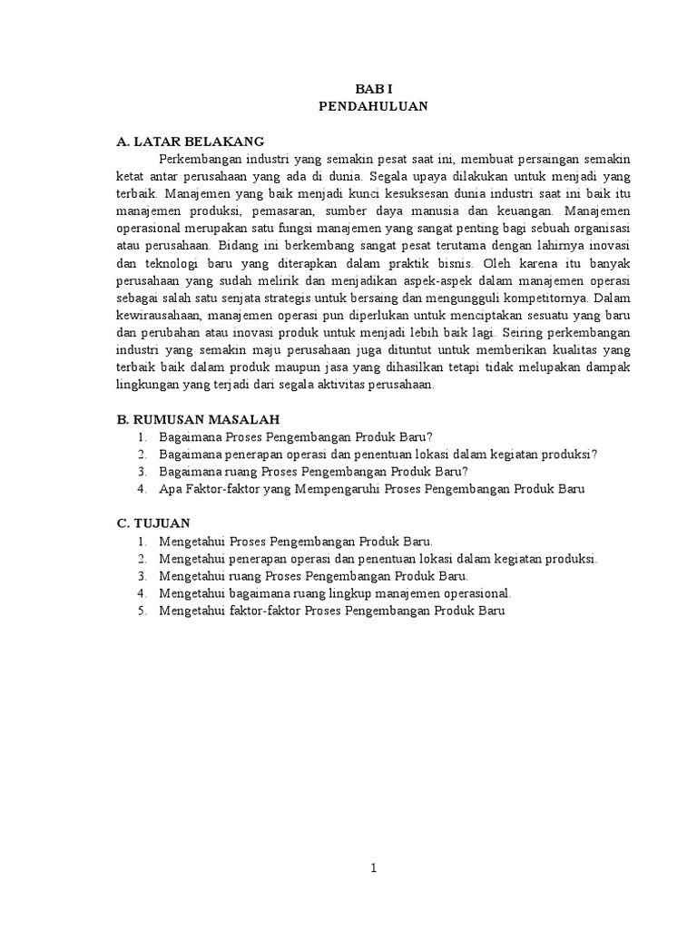 Proses Pengembangan Produk Baru | PDF