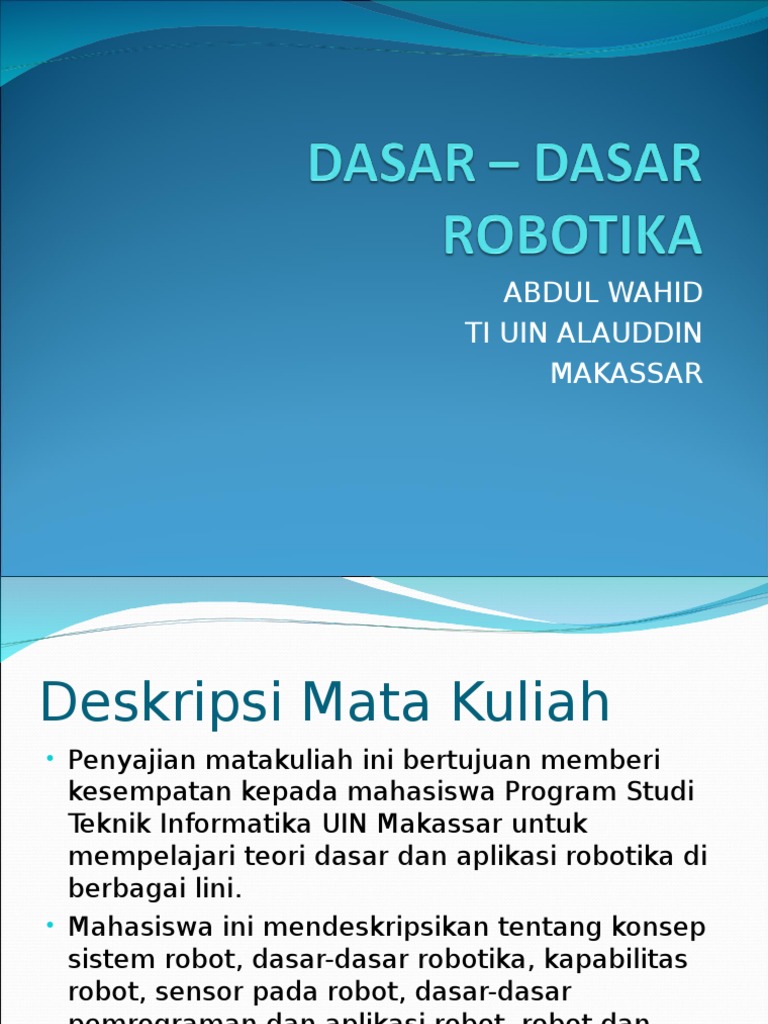 Dasar - Dasar Robotika | PDF