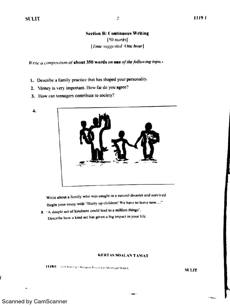 2016 Mrsm Spm Trial English Paper 1 Marking Scheme Pdf