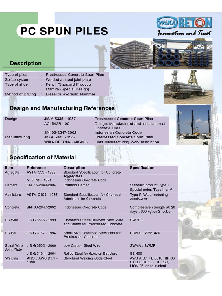 PC Spun Piles Jan 2011 PDF | PDF | Deep Foundation | Concrete