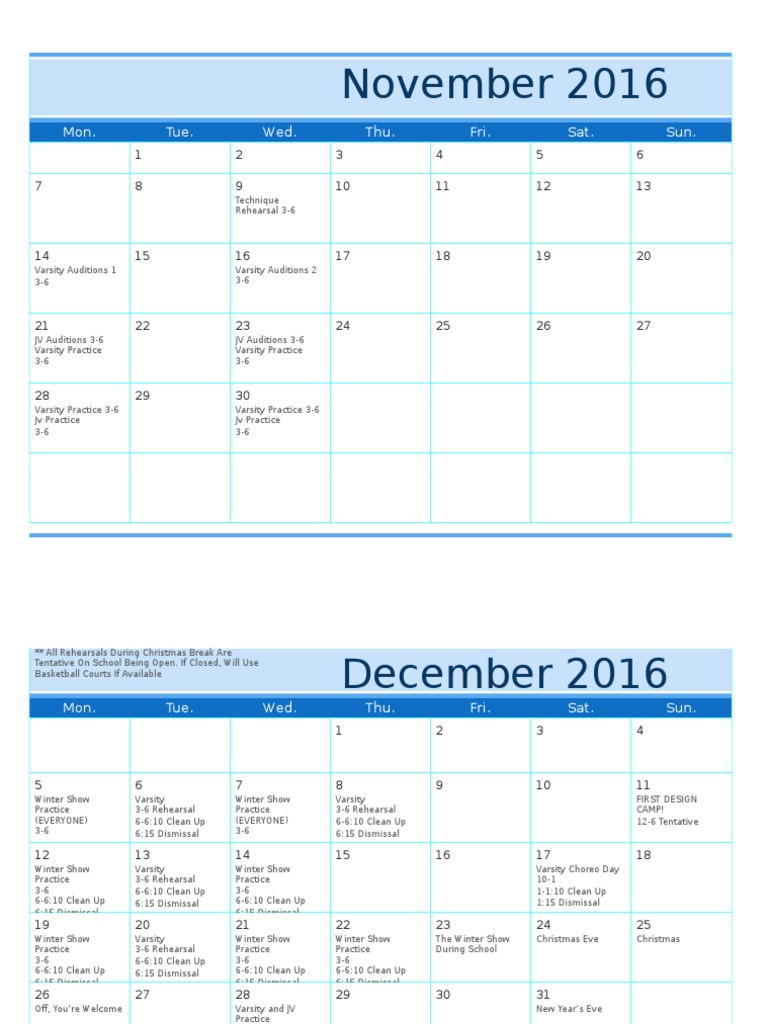 WG Calendar v78 | PDF
