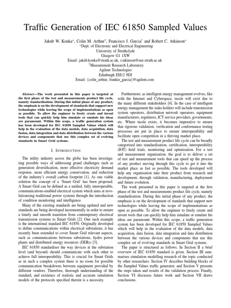 5 - Traffic Generation of Iec 61850 Sample Value | PDF | Ethernet | Network Packet