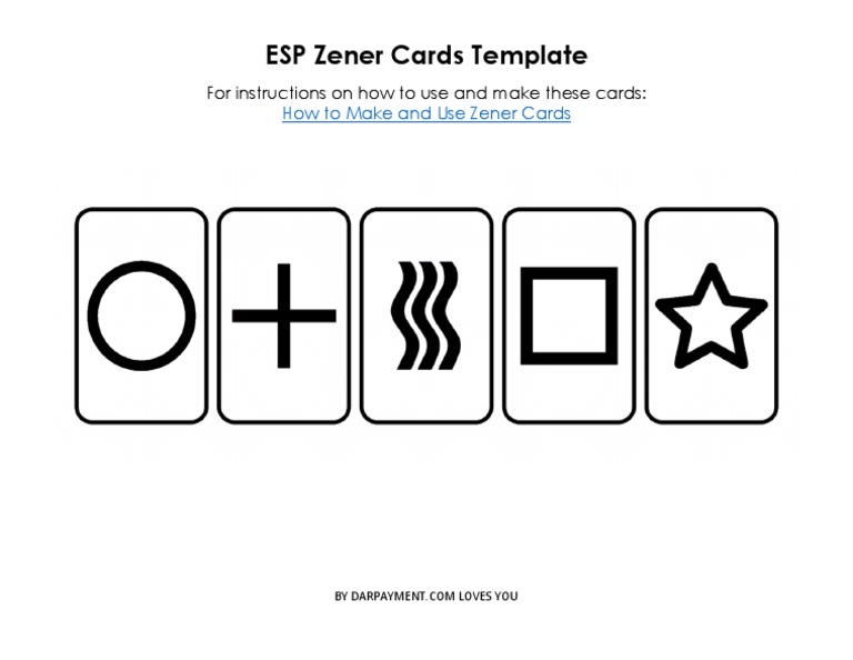 ESP Zener Cards Template PDF | PDF