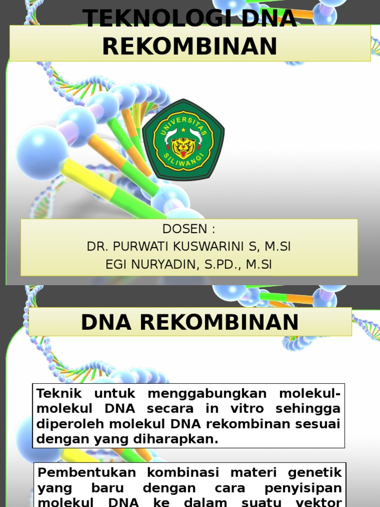 Teknologi DNA Rekombinan: Proses dan Manfaat | PDF