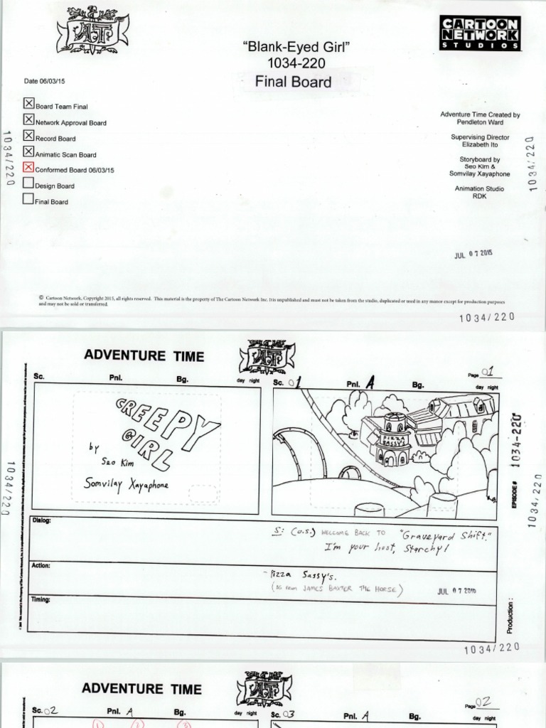 AT 220 Blank-Eyed Girl - Final Storyboard | PDF