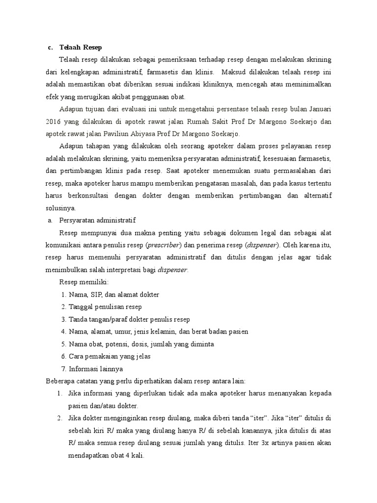 Telaah Resep | PDF