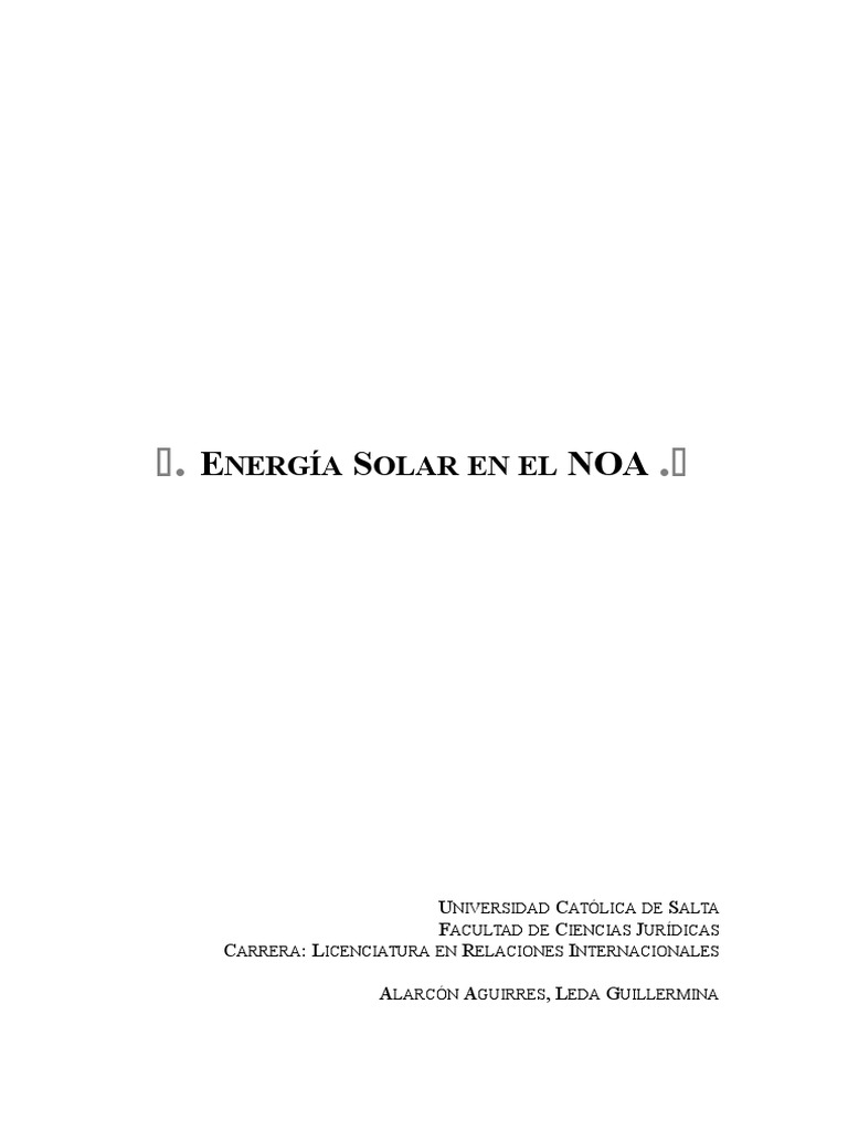 La Energía Solar en El NOA | PDF | Energía solar | Panel solar