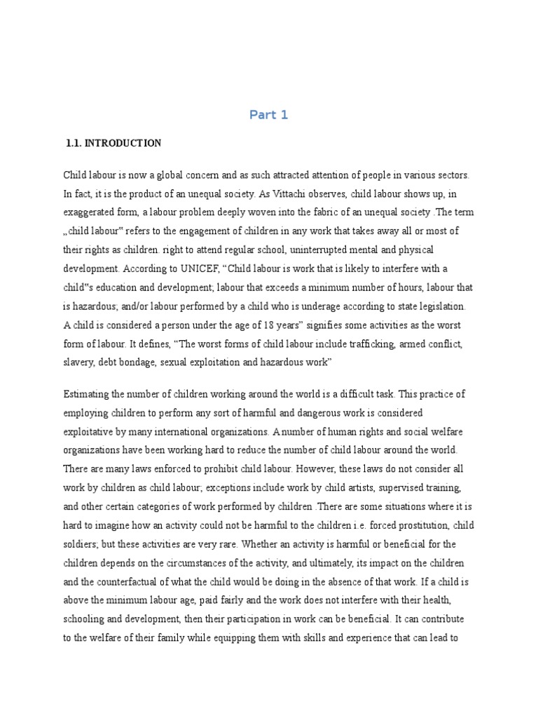 Child Labour Part 1 | PDF