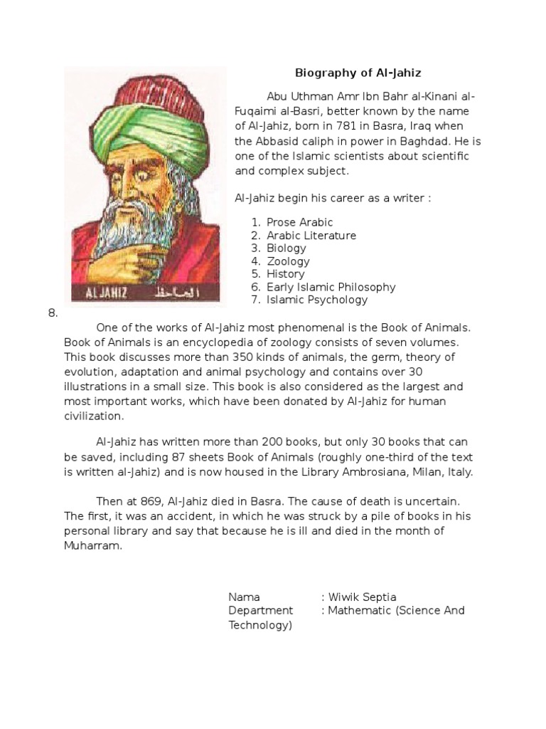 Biography of Al-Jahiz | PDF | Middle East | Science