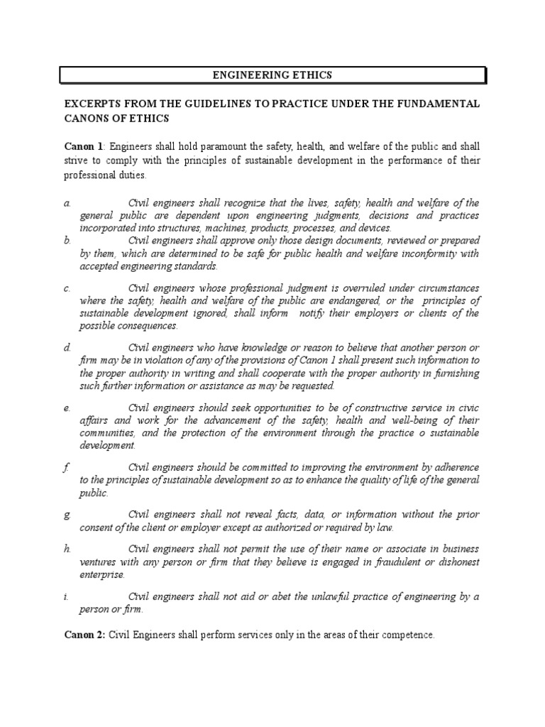 CHP 3e - ENGINEERING ETHICS - Negligence | PDF | Engineer | Civil ...