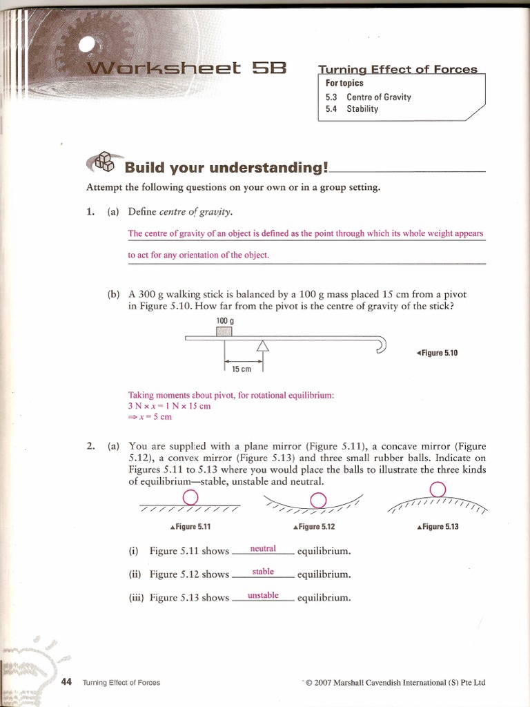 Worksheet5B Turning Effect of Forces2 | PDF
