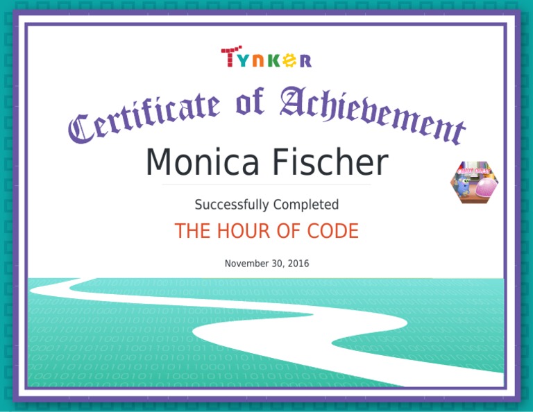Hour of Code Completion Certificate | PDF