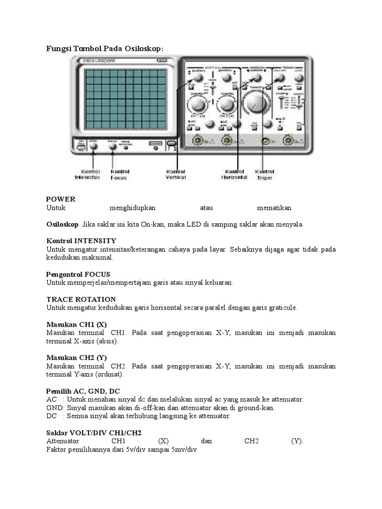 Fungsi Tombol Pada Osiloskop | PDF