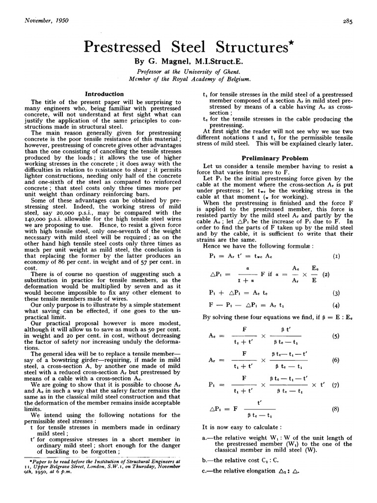 1950 Magnel | PDF | Buckling | Prestressed Concrete
