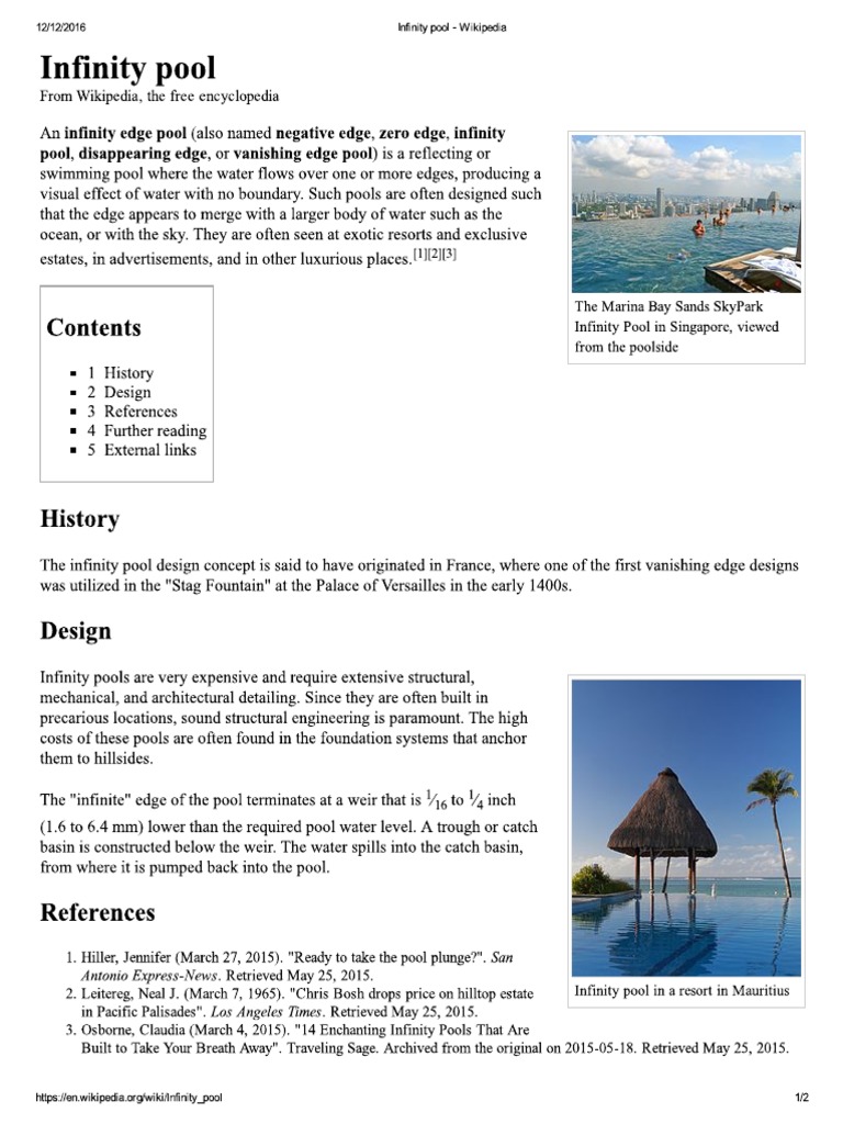 Infinity Pool - Wikipedia | PDF