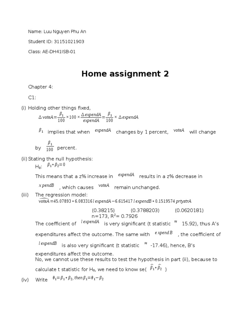 Assignment 2 | PDF | Coefficient Of Determination | Regression Analysis