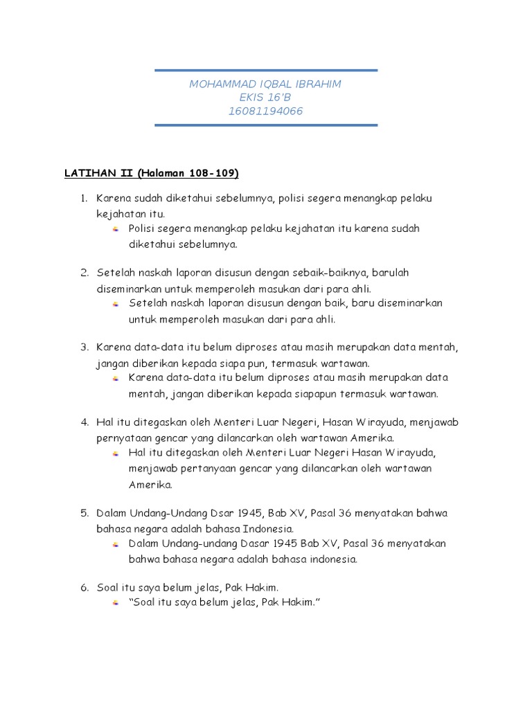 Bindo Perbaikan Kalimat | PDF