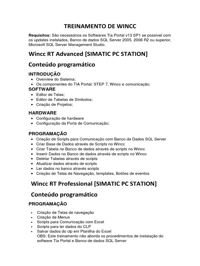 Treinamento Wincc | PDF