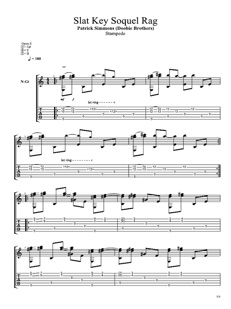 Doobie Brothers-Slat Key Soquel Rag GUITAR Tab | PDF