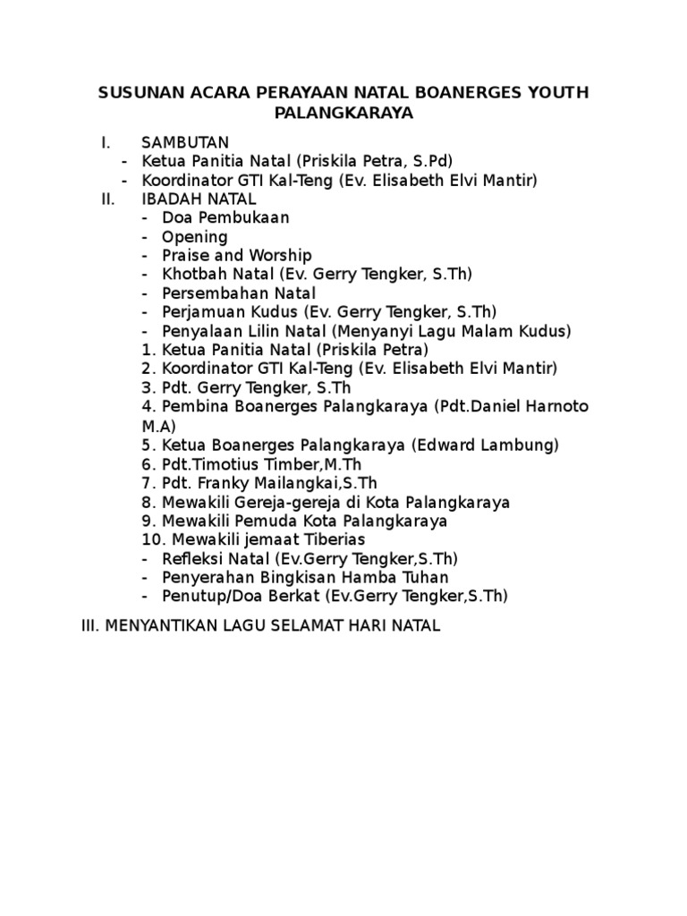 Contoh Susunan Acara | PDF