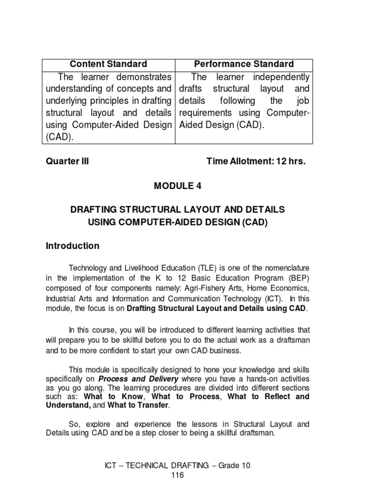 C-TD - GRade 10 - LM - Module 4 Drafting Structural Layout and Details ...