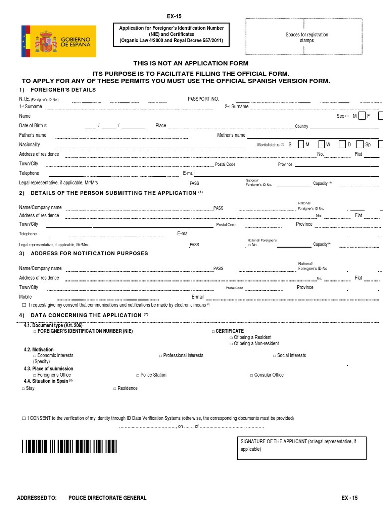 EX-15 NIE Application Instructions | PDF | Identity Document ...