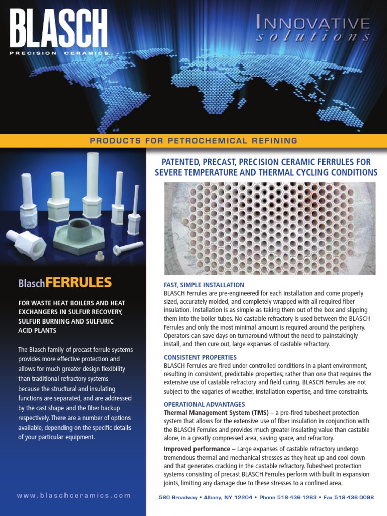Refractory Precast Ferrules | PDF | Refractory | Chemical Engineering