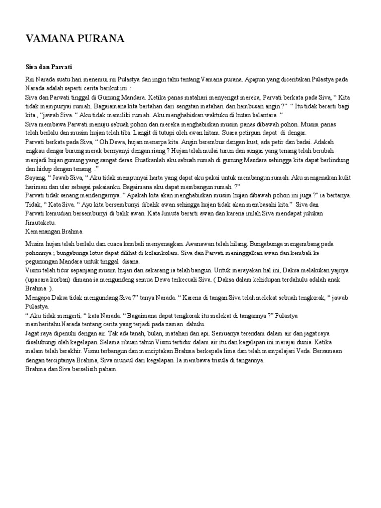 Konflik Siva dan Daksa dalam Vamana Purana | PDF | Agama & Spiritualitas