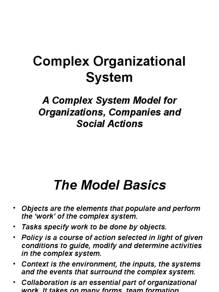 Complex Organizational System | Download Free PDF | Hierarchy | System