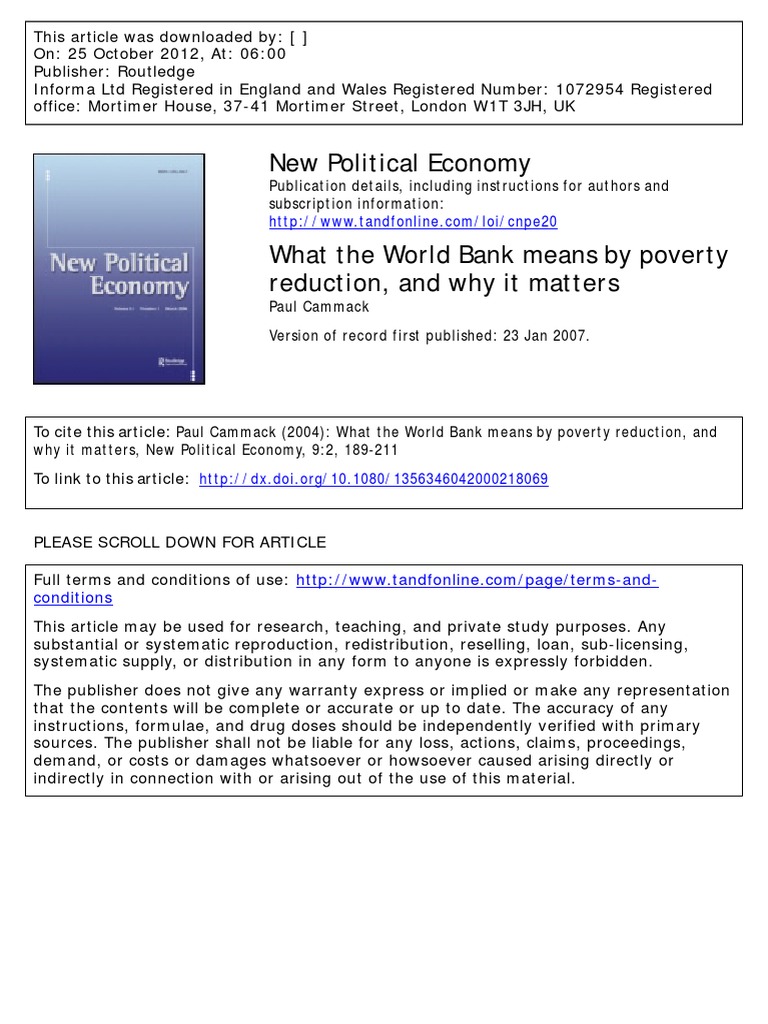World Bank's Poverty Reduction Goals | PDF | Poverty Reduction | Poverty