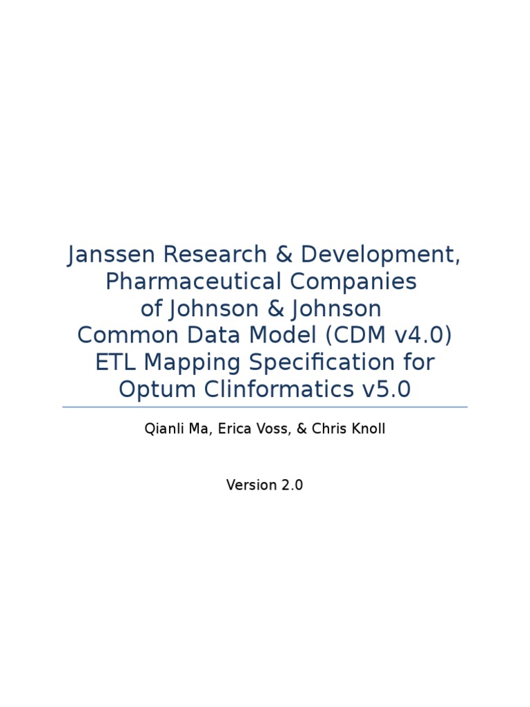 Optum ETL CDM V4 | PDF | International Statistical Classification Of ...