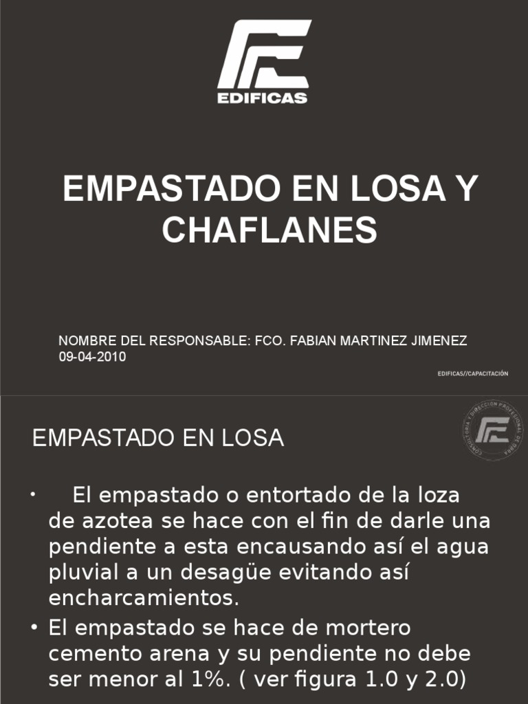 Empastado y Chaflanes en Losas de Azotea | PDF | Science | Ingeniería