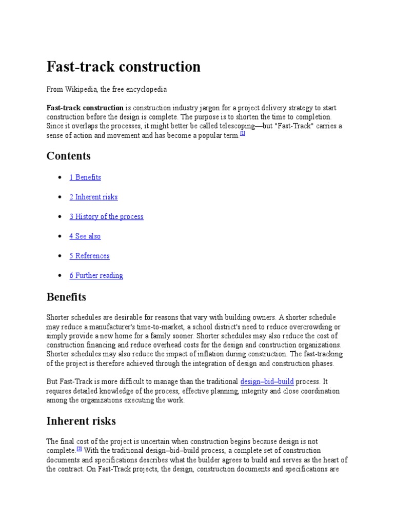 Fast-Track Construction: Fast-Track Construction Is Construction ...