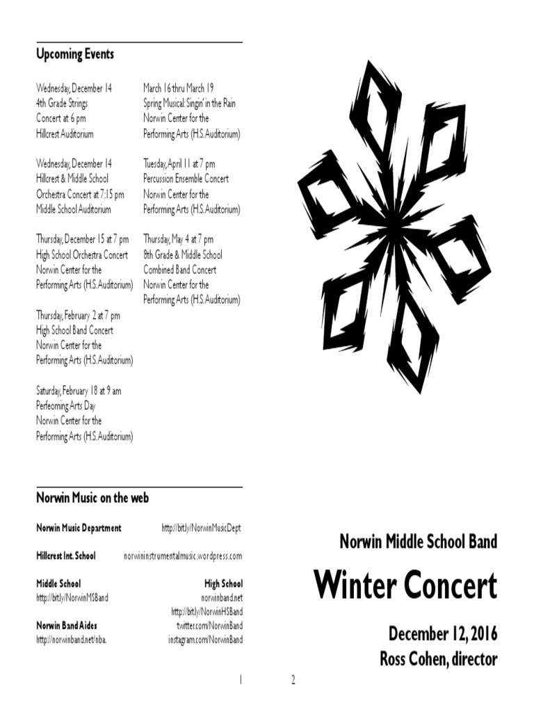 Norwin Middle School Band Concert December 12, 2016 | PDF | Music ...