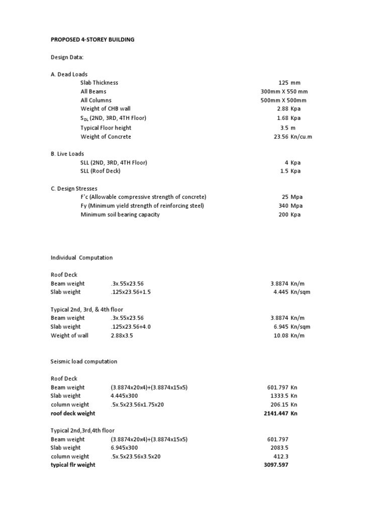 4-Storey Building Design | PDF