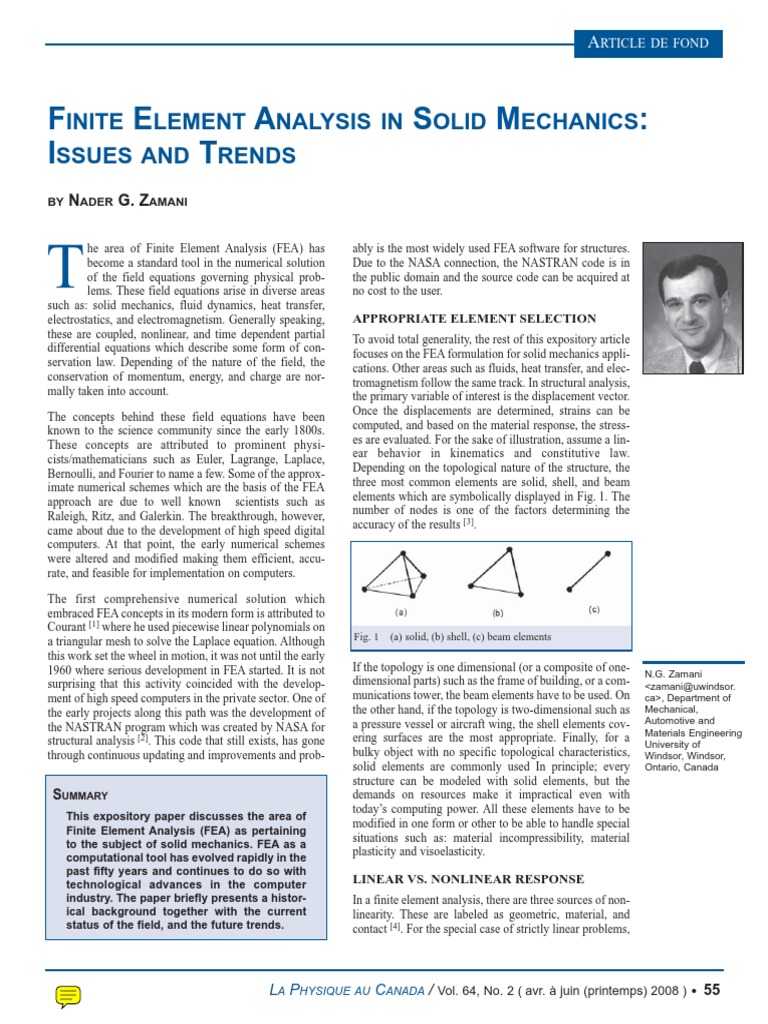 Finite Elements in Solid Mechanics | PDF | Finite Element Method ...