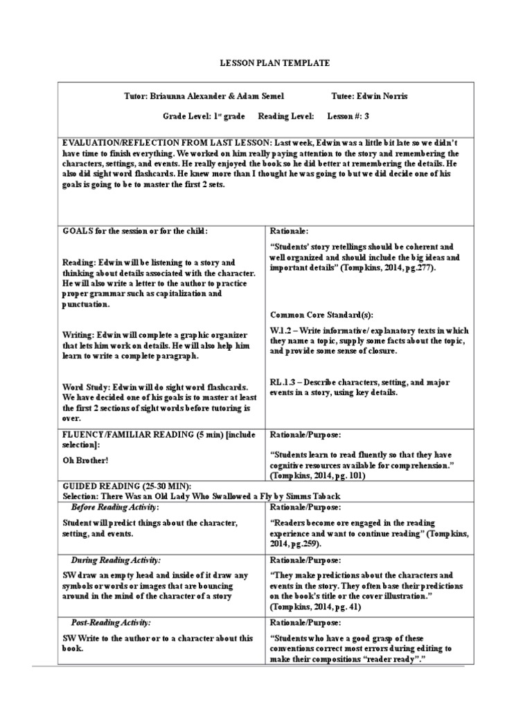 Lesson Plan 3 | Download Free PDF | Reading (Process) | Reading ...