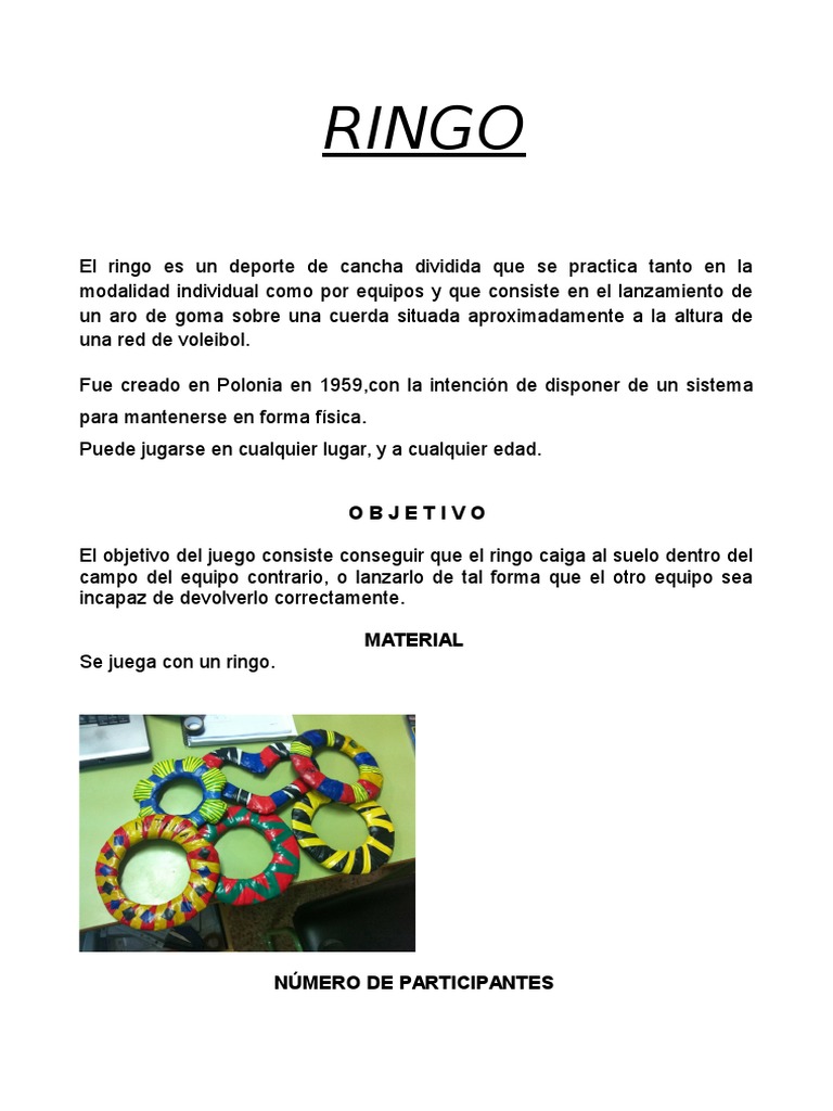 Ringo | PDF | Deportes y actividades al aire libre | Hogar, jardinería ...