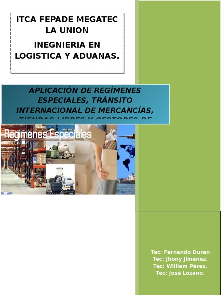 Aplicacion de Regimenes Especiales | PDF | aduana | El comercio internacional