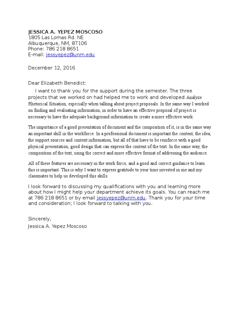 Reflective Outcome Letter | PDF