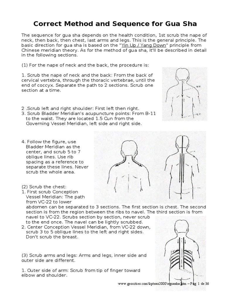 Correct Method and Sequence For Gua Sha PDF | PDF | Thorax | Meridian (Chinese Medicine)